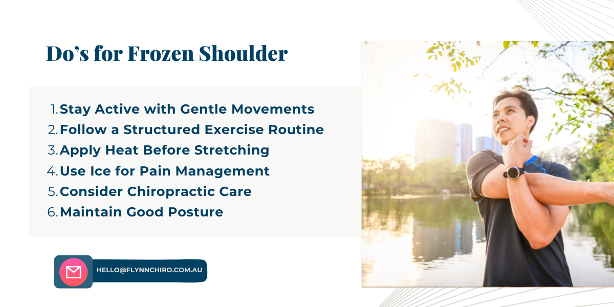 Do’s and Don’ts for Frozen Shoulder | Flynn Chiro Melbourne